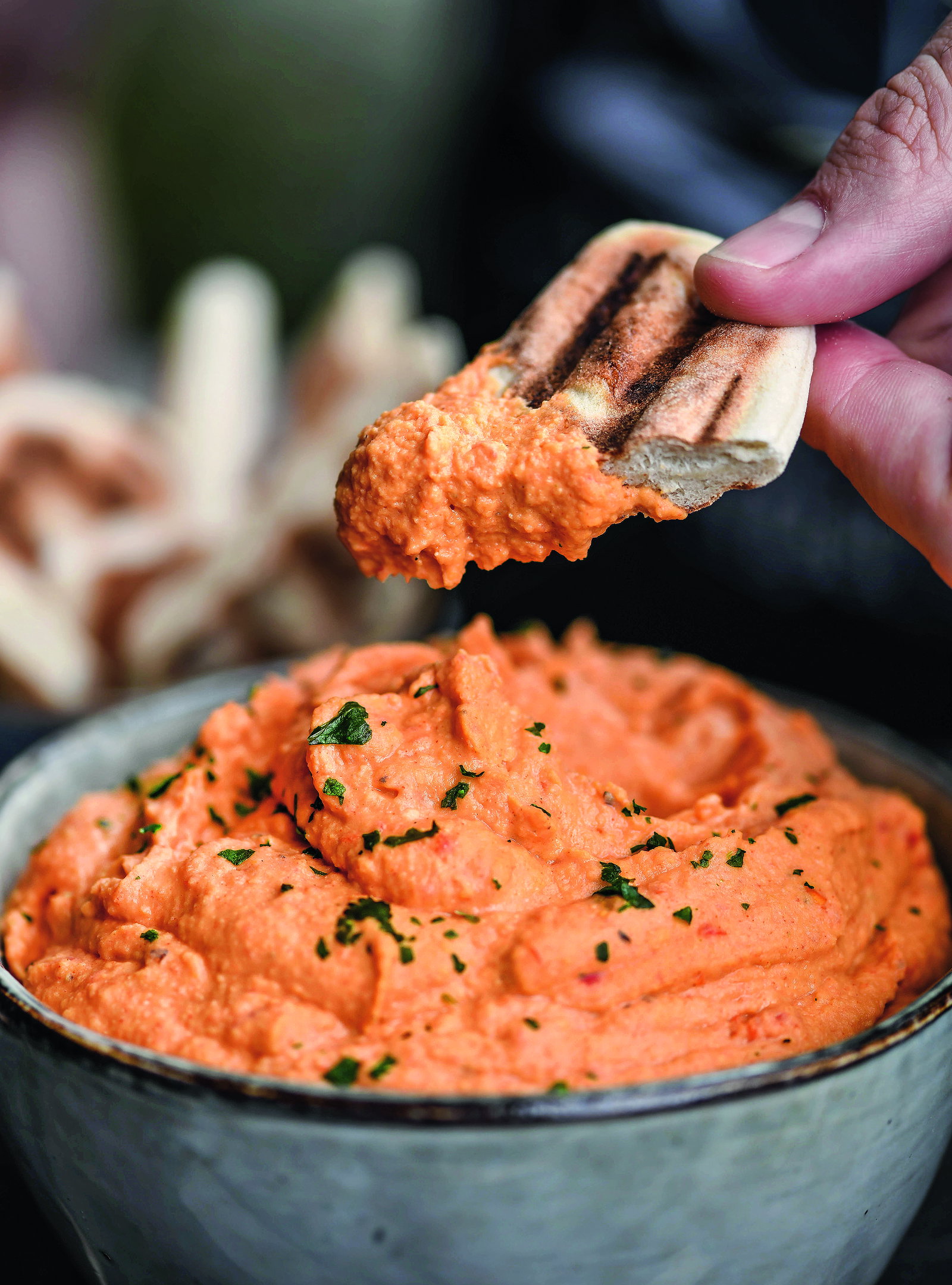 Red houmous aux poivrons grillés